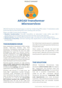ARCAD Transformer Microservices Datasheet